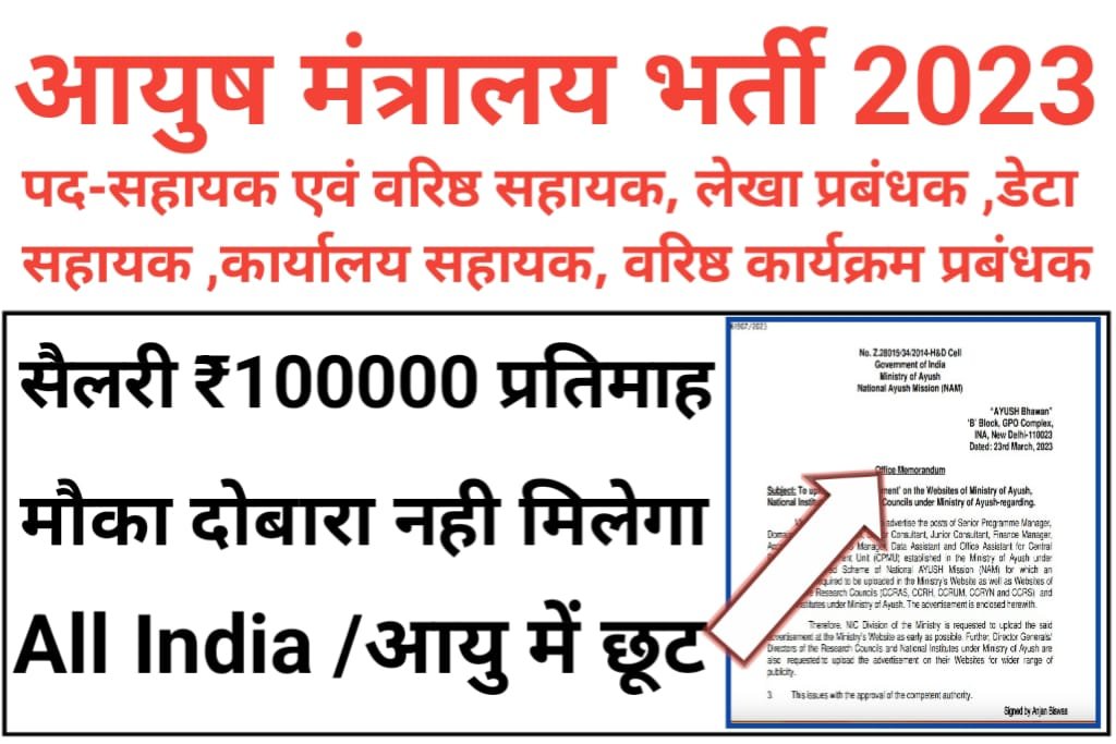 Ministry Of Ayush Recruitment 2023